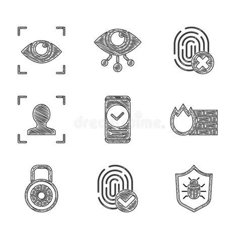 Set Smartphone Fingerprint System Bug Firewall Security Wall Safe Combination Lock Face