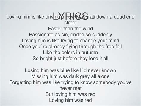 Ppt Red By Taylor Swift Powerpoint Presentation Free Download Id