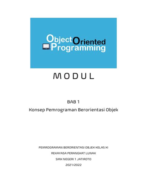 Modul 2 Konsep Pemrograman Berorientasi Objek Pertemuan 1 Pdf