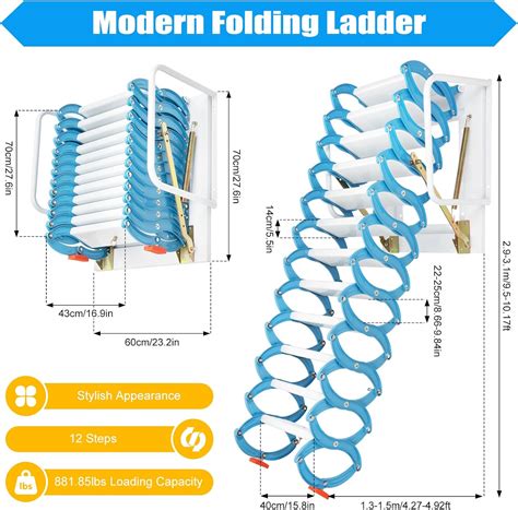 palauha pull down 12 steps attic stairs alloy attic access india ubuy