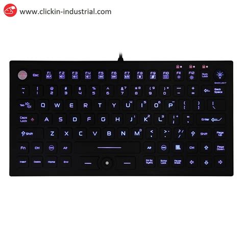Ip67 Waterproof Medical And Industrial Silicone Keyboard With Integrated Rugged Joystick Mouse