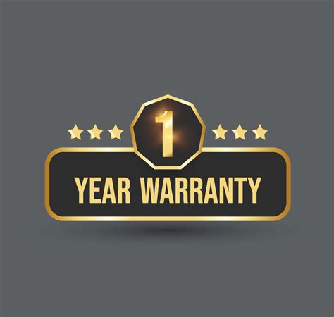 1 Year Warranty Label One Year Warranty Label In Golden Color Warranty Card Stamp Or Banner