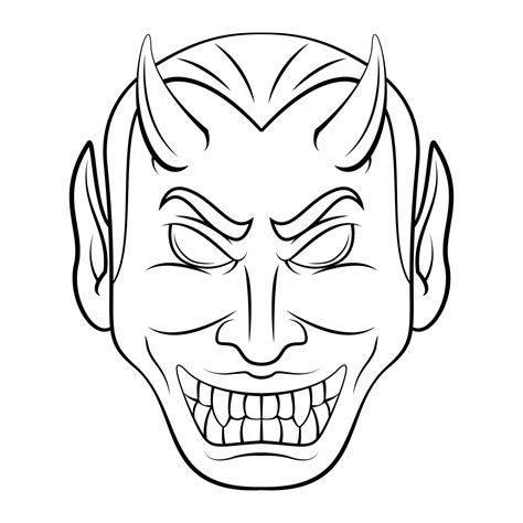 Devil Head Illustration On White Background 19797101 Vector Art At Vecteezy