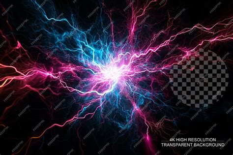 투명한 배경에 플라즈마 에너지 반이는 빛 효과 프리미엄 Psd 파일