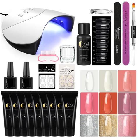 Kit De Manucure COSCELIA Poly Extension UV Gel Base Top Coat