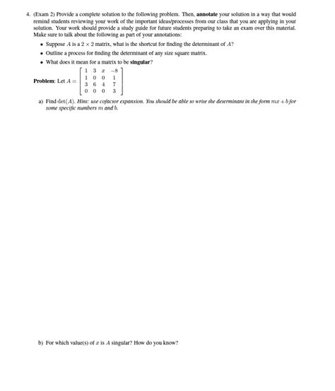 Solved Exam Provide A Complete Solution To The Chegg Com