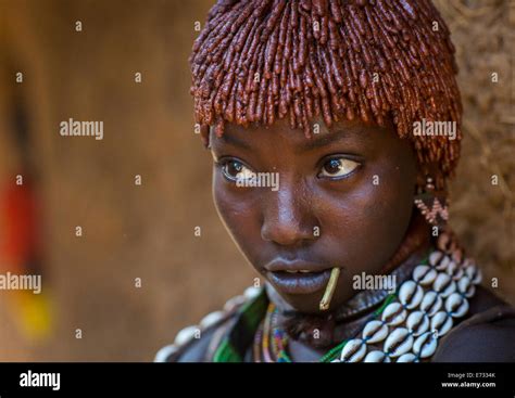 Hamer Tribe Woman In Traditional Outfit Turmi Omo Valley Ethiopia