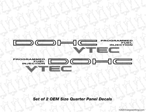 Programmed Fuel Injection Pfi Dohc Vtec Door Decals Evergreen Kings