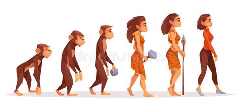 Human Evolution Stages Cartoon Vector Concept Stock Vector