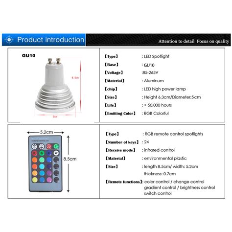 Gu10 3w 16 Color Led Rgb Magic Spot Light Bulb Lamp Wireless Remote