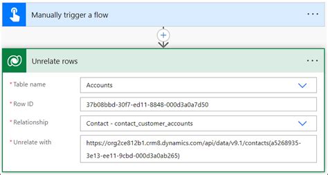 relate and unrelate dataverse rows using power automate