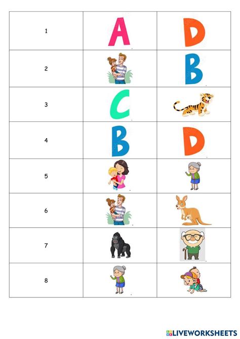 letters and vocabs live worksheets