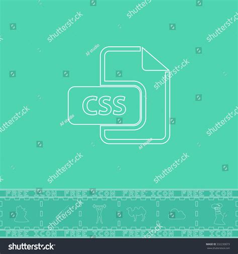 Css File Extension White Outline Flat Stock Vector Royalty Free 332230073 Shutterstock