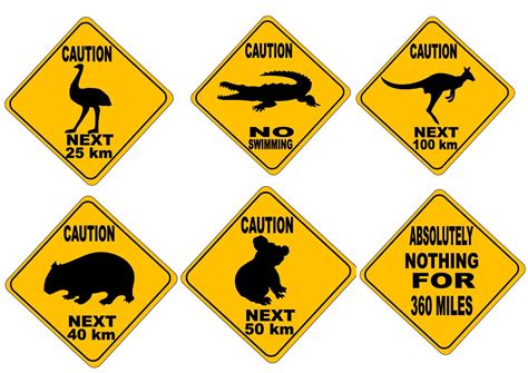 Australian Road Signs Fun Novelty Aussie Road Sign Kangaroo Koala