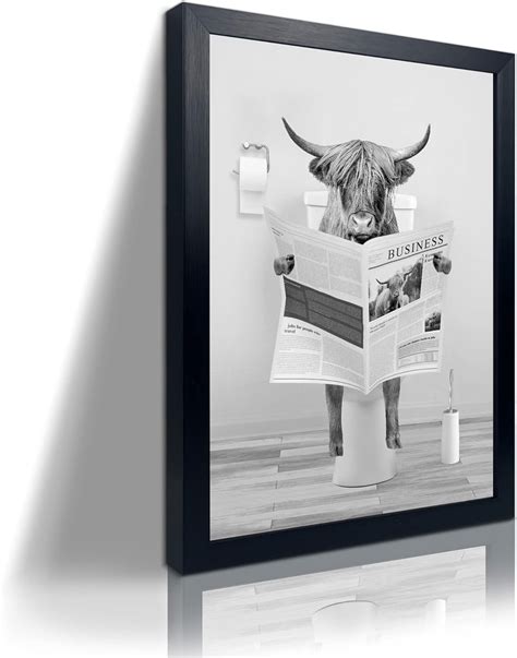 Asporic Highland Cow Canvas Wall Art Farm Animal Pictures Farmhouse