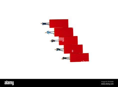 Career Ladder Hierarchy In The Work Team And Firm Career Growth Figurine Of A Businessmans On