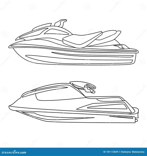 Vector Illustration Jet Ski Isolated On White Background Stock