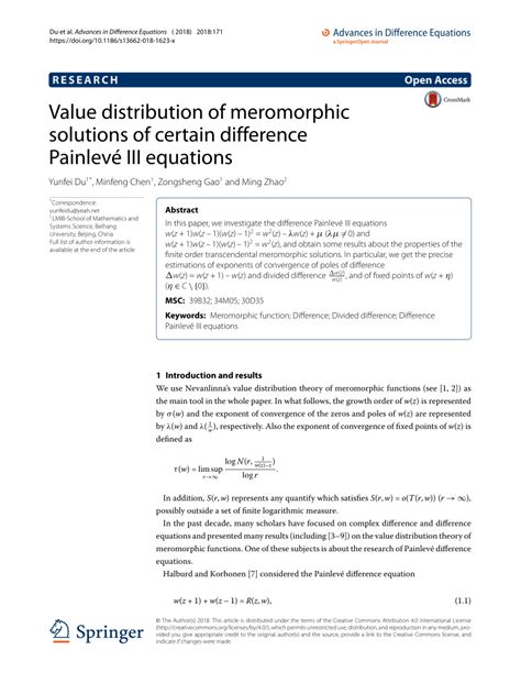 PDF Value distribution of meromorphic solutions of certain difference Painlevé III equations
