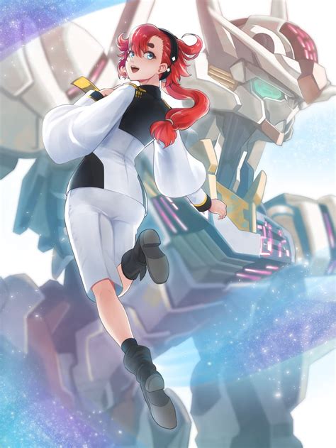 Suletta Mercury And Gundam Aerial Gundam And 1 More Drawn By Ivuki