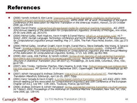 11 731 Machine Translation Syntaxbased Translation Models Principles
