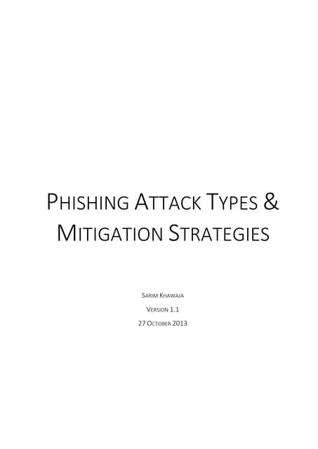 Phishing Attack Types And Mitigation Strategies Pdf