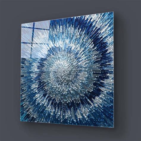 Blue Spiral Glass Wall Art Glass Wall Art Uk Creodecore