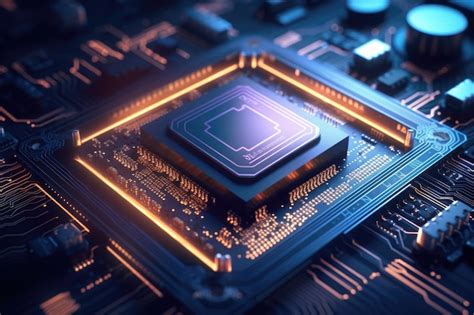 Premium Photo Close Up Of A Cpu Chip With Glowing Circuits Macro Shot Premium Photo Close Up Of A Cpu Chip With Glowing Circuits Macro Shot