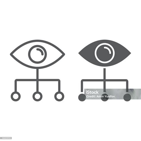데이터 시각화 및 문자 모양 아이콘 데이터 분석 눈 서명 벡터 그래픽 흰색 배경 Eps 10에 선형 패턴 개념에 대한 스톡 벡터 아트 및 기타 이미지 Istock