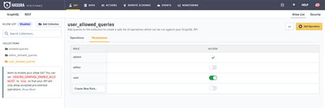 Allow List Of Operations Hasura Graphql Docs