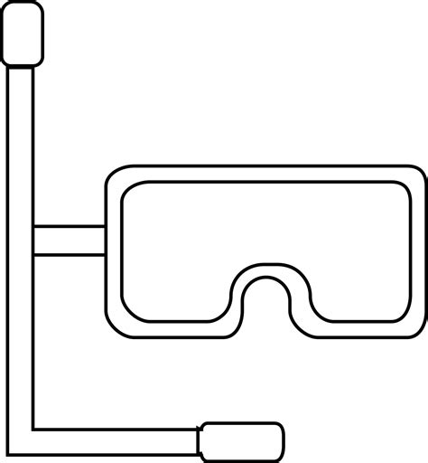 Black Line Art Snorkel In Flat Style 24378785 Vector Art At Vecteezy