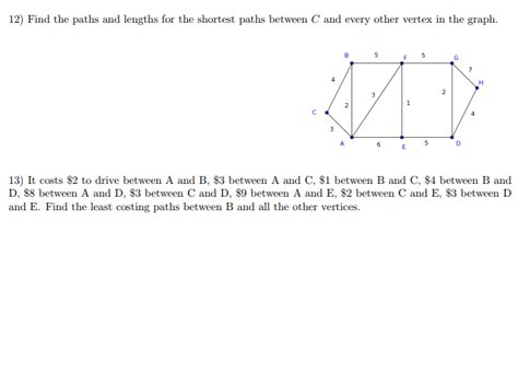 Solved 12 ﻿find The Paths And Lengths For The Shortest