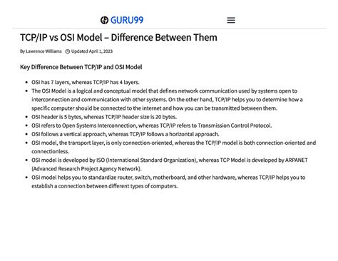 TCP IP And OSI Tcp Ip Vs Osi Data Communication Studocu