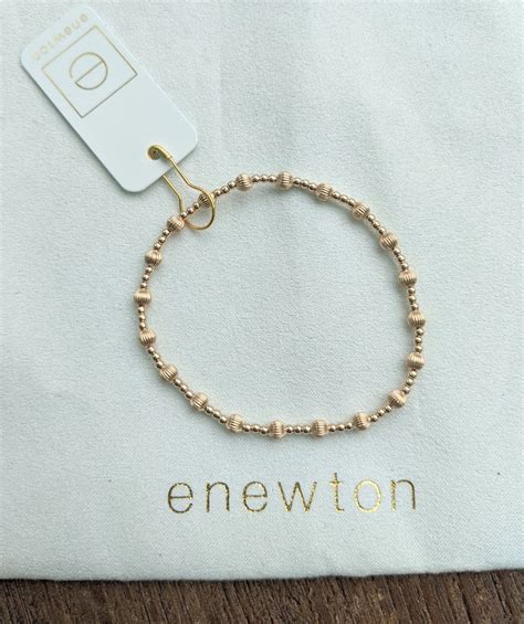 Dignity Sincerity Pattern 4mm Bead Bracelet Gold The Painted Cottage