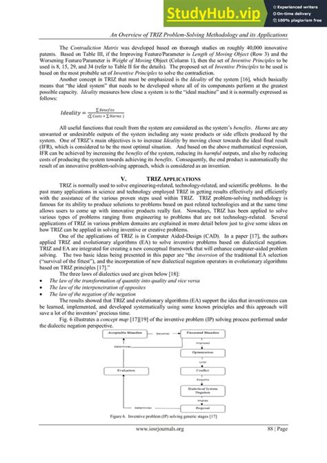 An Overview Of Triz Problem Solving Methodology And Its Applications Pdf