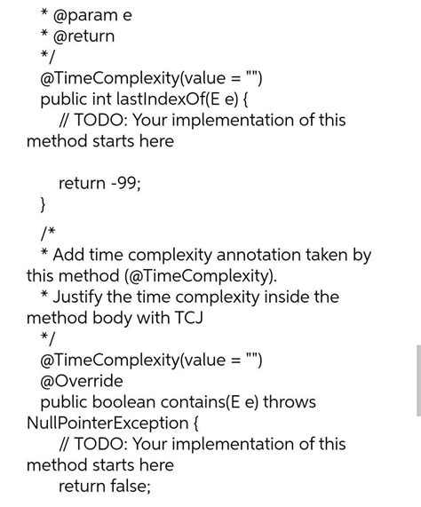 Solved Param E Return Timecomplexityvalue