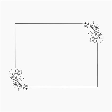 Premium Vector Rectangle Floral Frame Element
