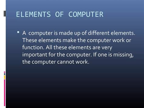 Elements Of Computer PPT