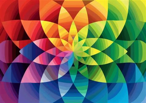 Premium Photo Rainbow Geometric Pattern With A Circular Spiral