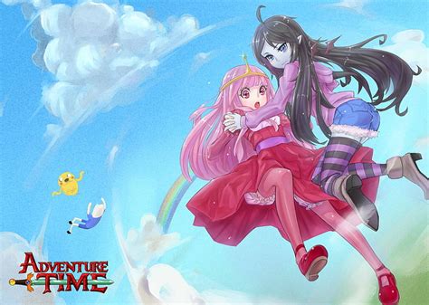 어드벤처 타임 어드벤처 타임 판타지 아트 뱀파이어 여왕 마르 셀린 인간 핀 제이크 개 풍선 껌 공주 울퉁불퉁 우주 공주 Hd 배경 화면