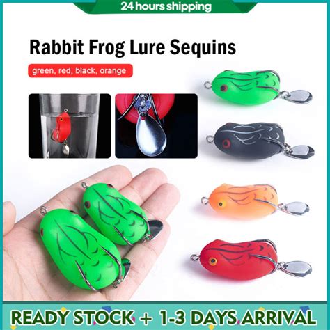 1pc Sequin Simulation Bait 3d Eyes Double Hook Thunder Frog Rabbit Frog