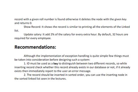 Solved Employee Record Management System Using Linked List