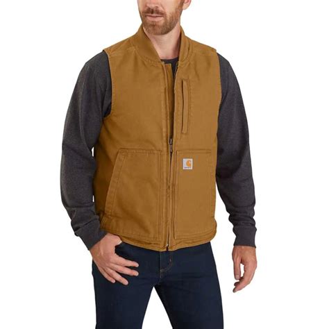 Carhartt Washed Duck Insulated Rib Collar Vest Stampede Tack And Western Wear