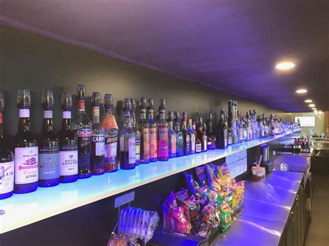 Elegant Illuminated Bar Shelves