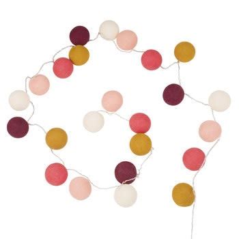 Guirlande Lumineuse Boules En Coton Multicolore 20LEDS L360 Maisons