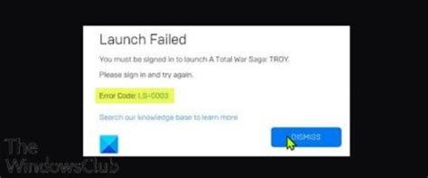 Epic Games Launch Failed Error Code LS 0003 On Windows PC