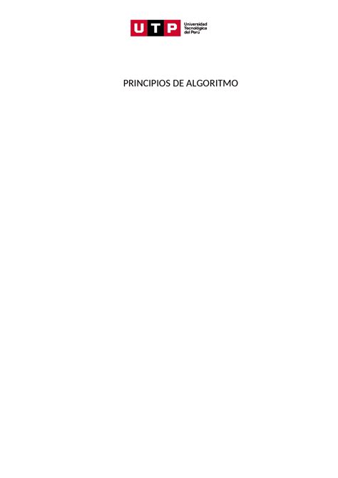 Ejercicios Sobre Principios De Algoritmos Docsity