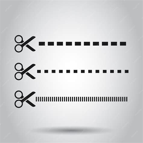Premium Vector Cut Lines Icon In Flat Style Scissors Snip Vector