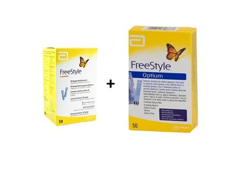 Freestyle Optium Тест ленти за глюкомер х50 броя Подарък 50 Ланцети