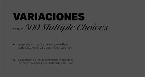 Variaciones Error Multiple Choices Behance