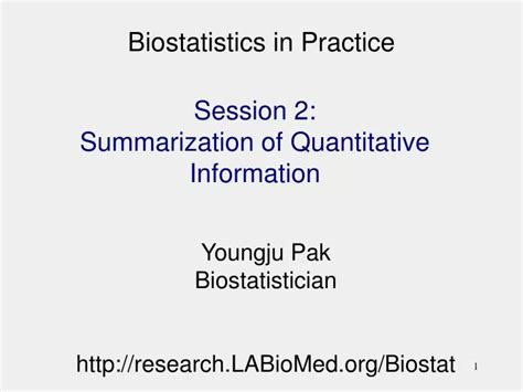 PPT Quantitative Summarization In Biostatistics Practice PowerPoint Presentation ID 5467782